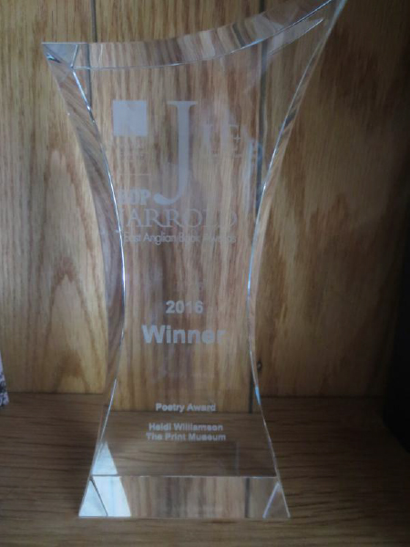 Winner of the East Anglian Book Award for Poetry | Heidi Williamson Poet
